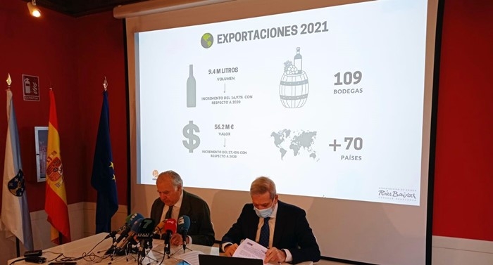 Las exportaciones de vinos Rías Baixas se disparan un 27% en 2021