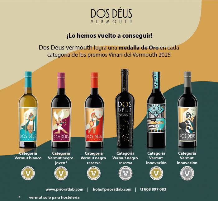 Vermouth Dos Déus logra seis medallas en los Premios Vinari 2025